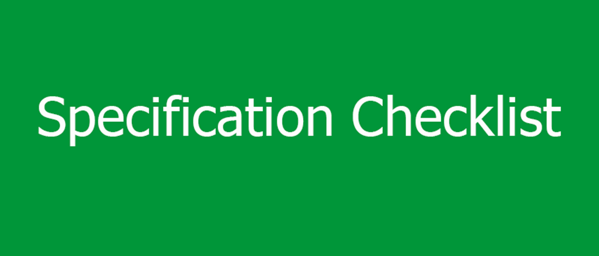 Specification Checklist